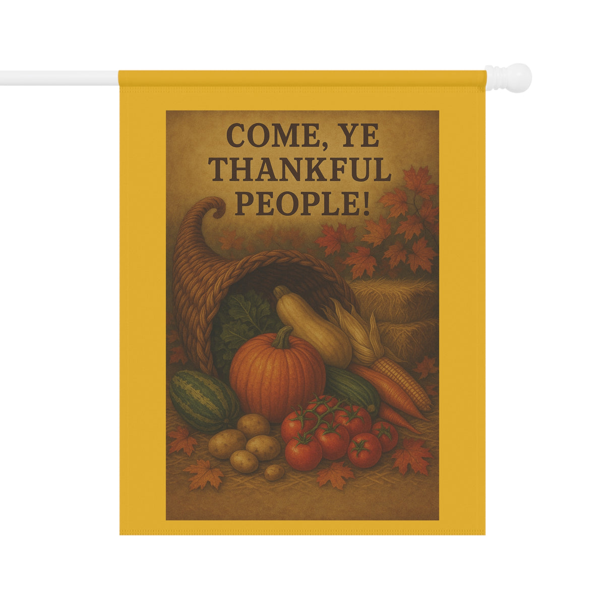Thankful Harvest Garden Banner | Autumn Decor | Thanksgiving Yard Flag