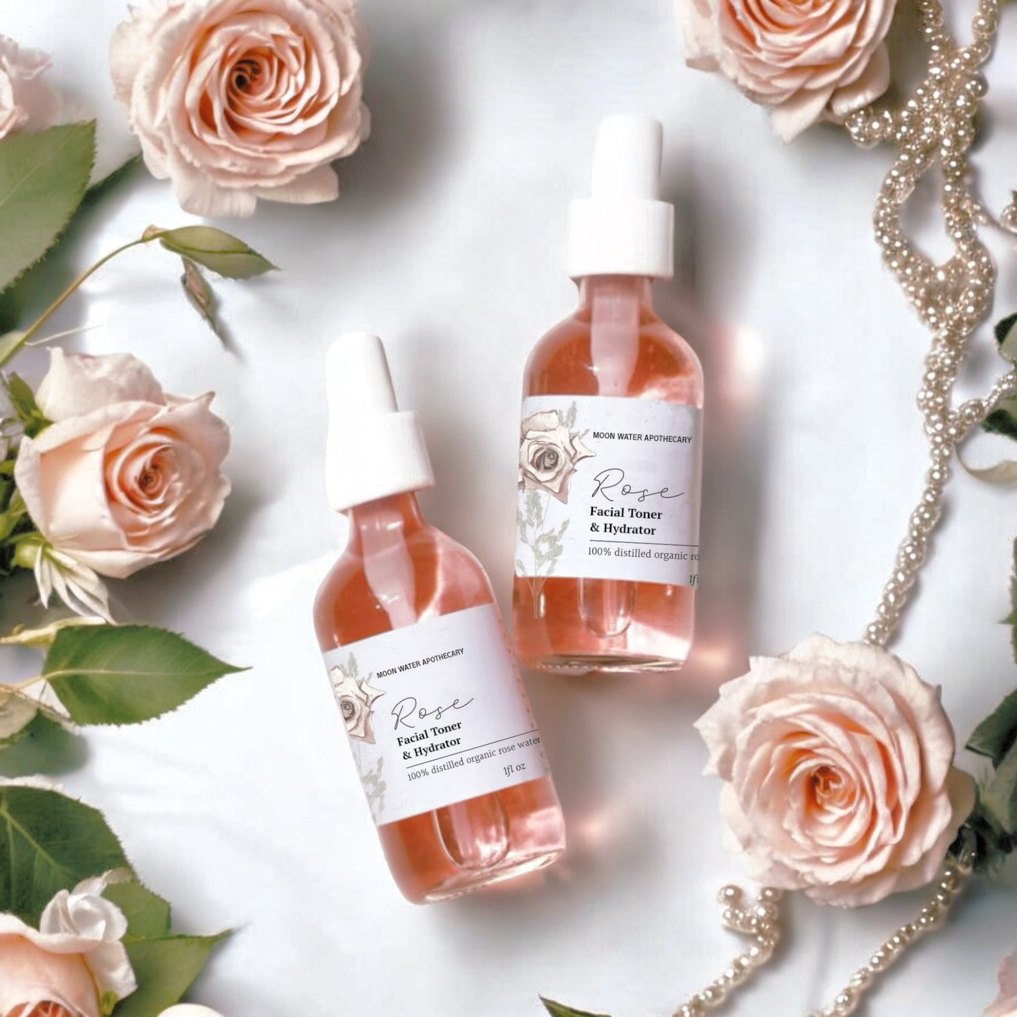 Handcrafted Rose Water Facial Toner, ALL Skin Types -- Organic Soothin