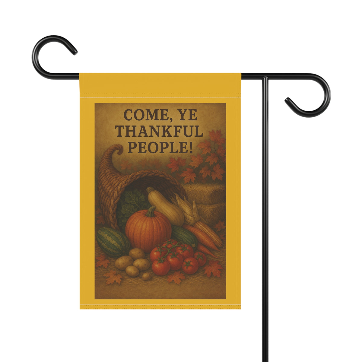 Thankful Harvest Garden Banner | Autumn Decor | Thanksgiving Yard Flag
